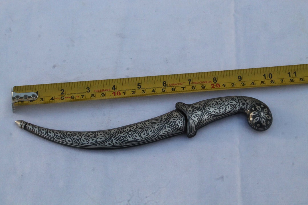 Fine Vintage Maughal Silver Inlaid Wedding Dagger Khanjar Knife Parrot ...