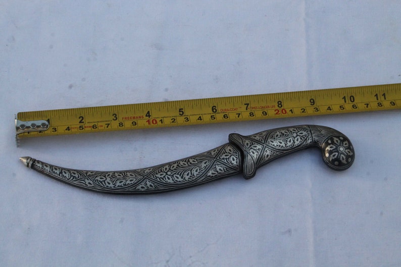 Fine Vintage Maughal Silver Inlaid Wedding Dagger Khanjar Knife Parrot ...