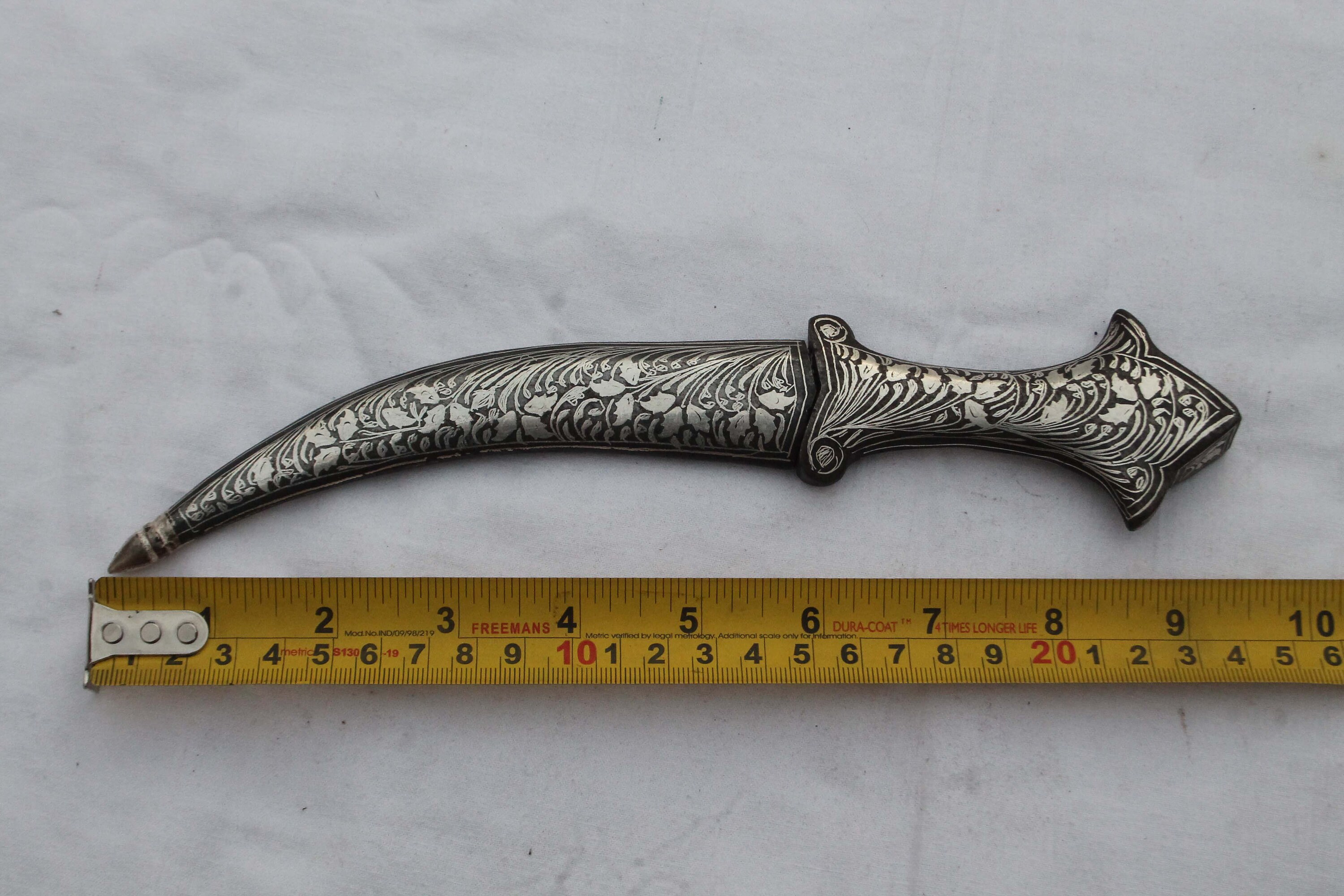 Mughal silver inlay wedding dagger khanjar jambiya knife iron | Etsy