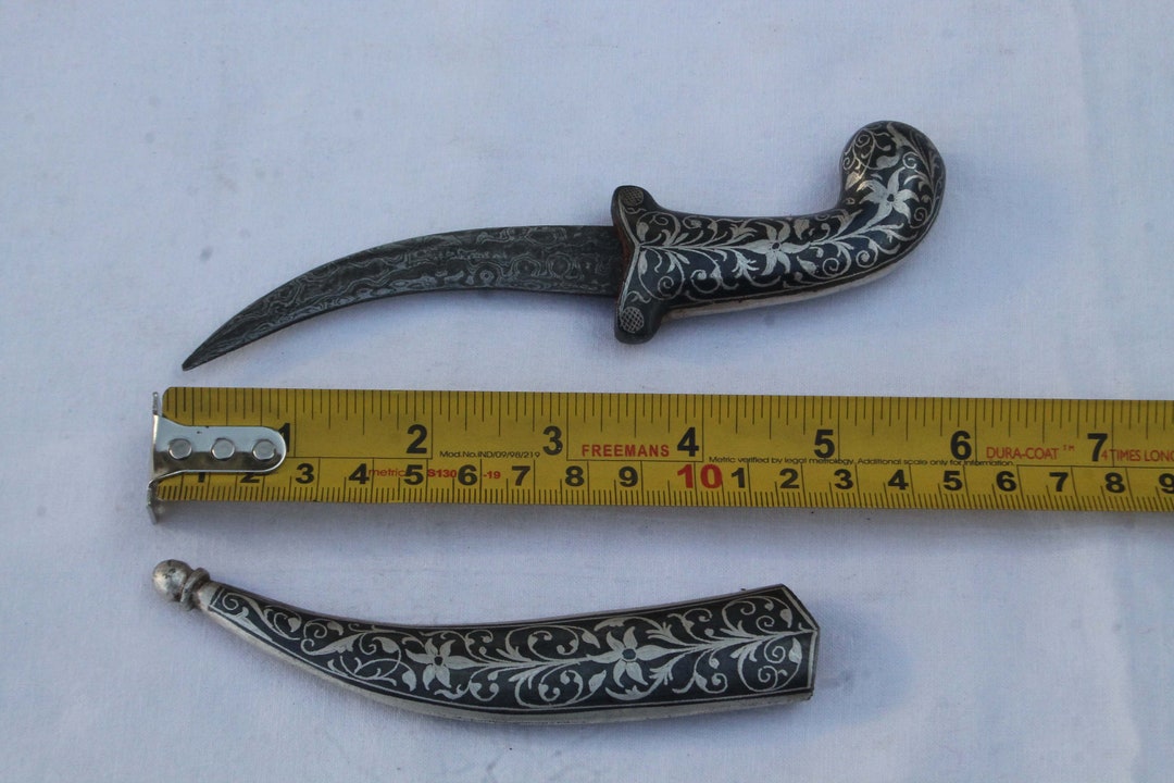 V.very Fine Maughal Silver Inlaid Wedding Dagger/ Child Dagger Khanjar ...