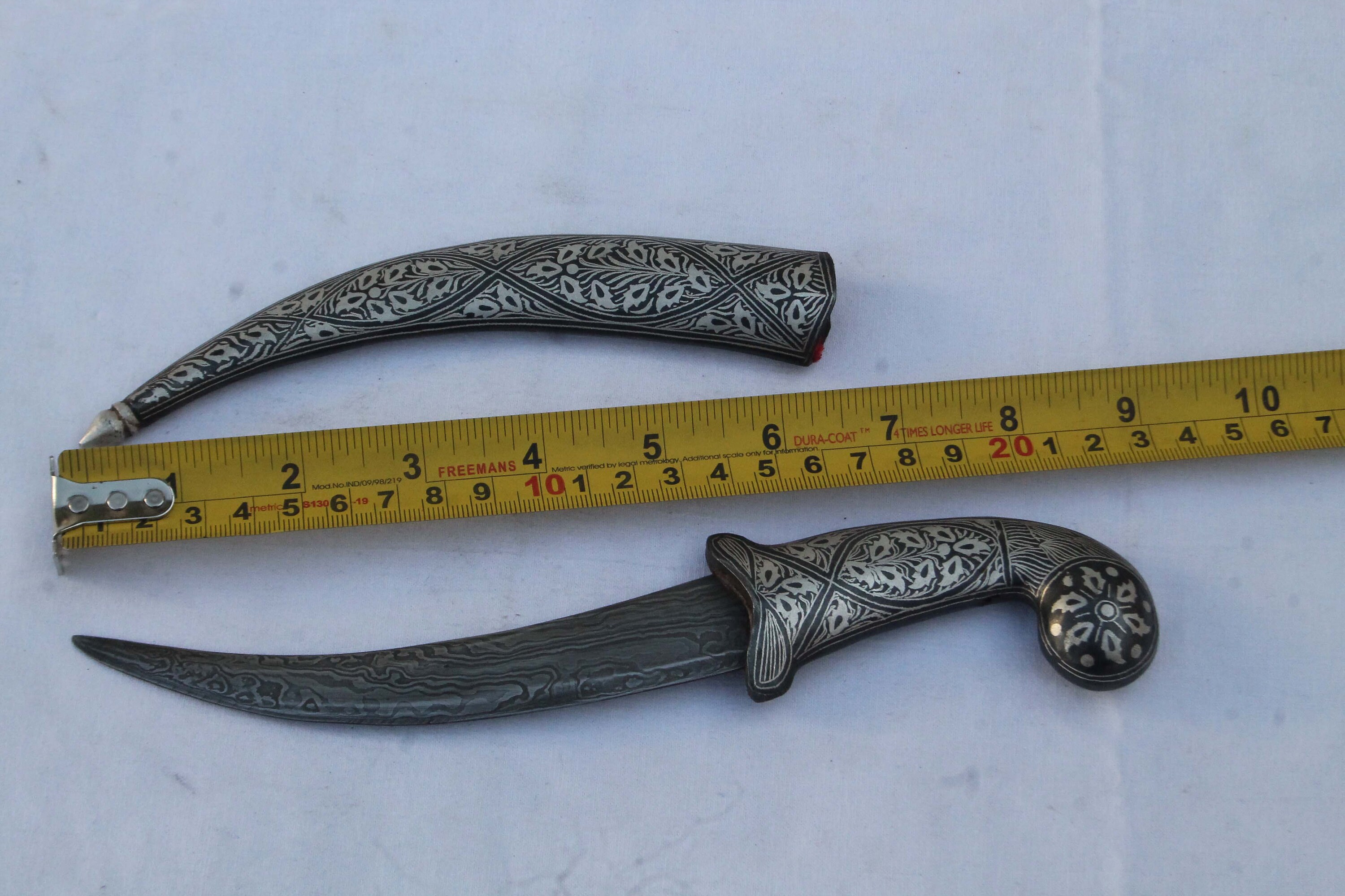 Fine Vintage Maughal Silver Inlaid Wedding Dagger Khanjar Knife Parrot ...