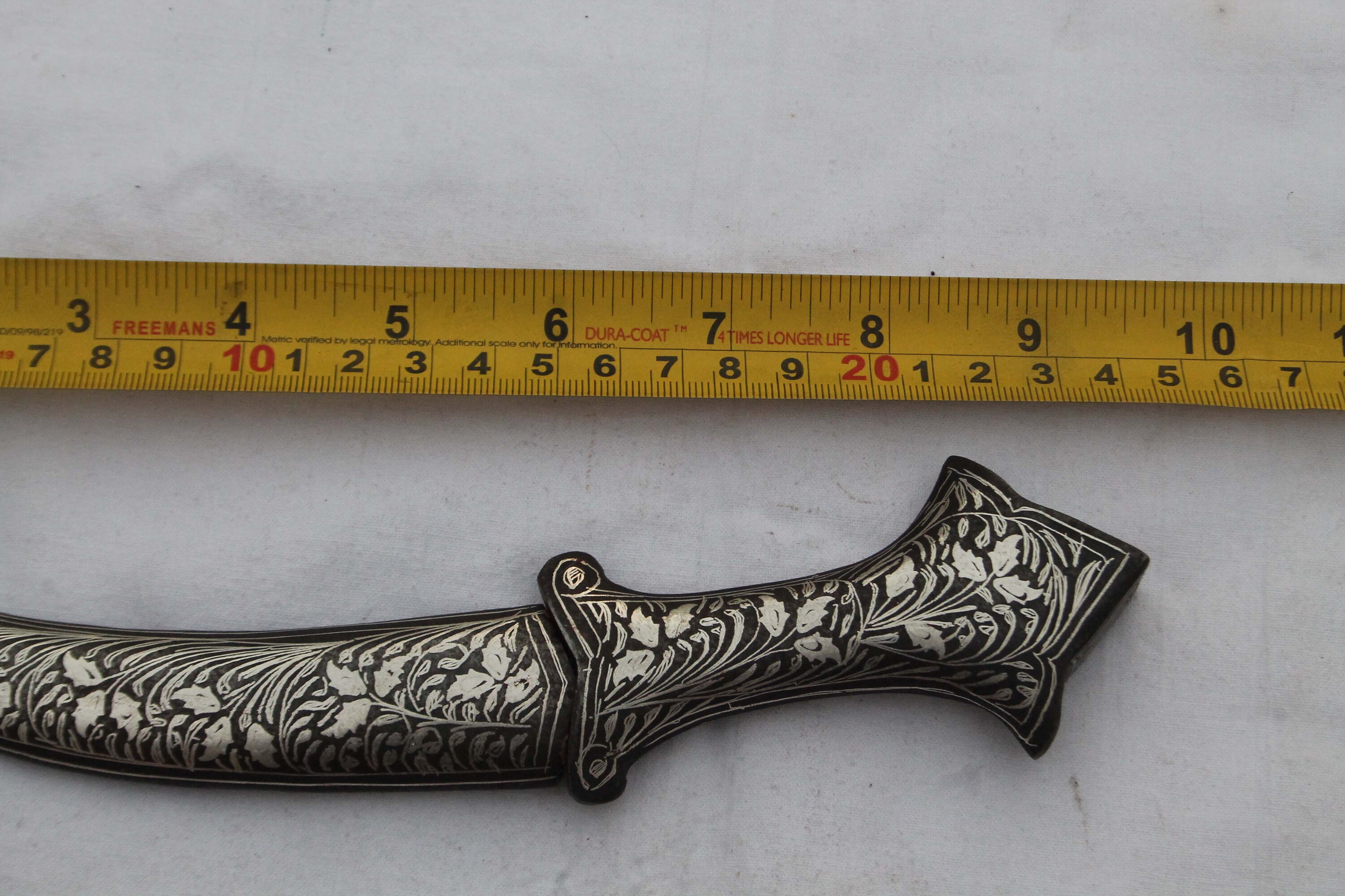 Vintage Mughal Silver Inlay Wedding Dagger Khanjar Jambiya Knife Iron ...