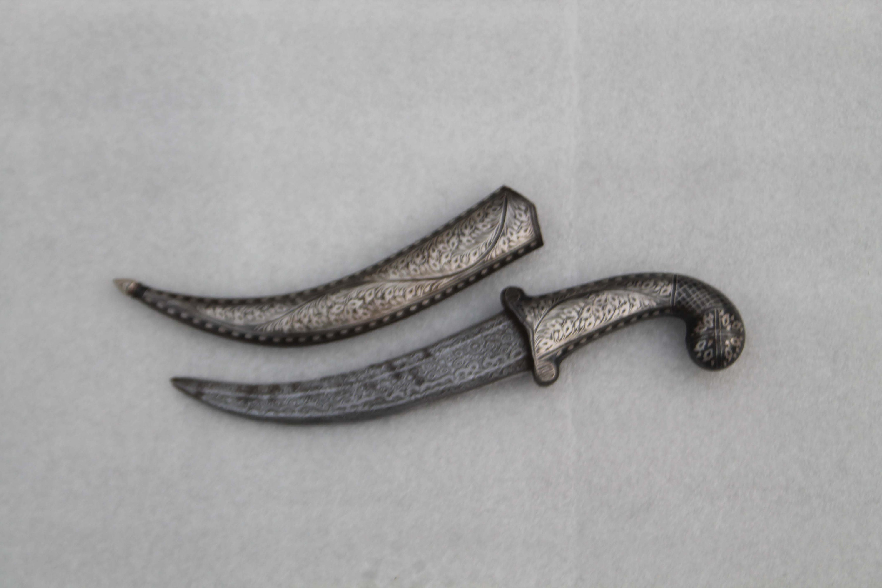 Old Vintage Maughal Islamic Silver Inlaid Wedding Dagger Khanjar Knife ...