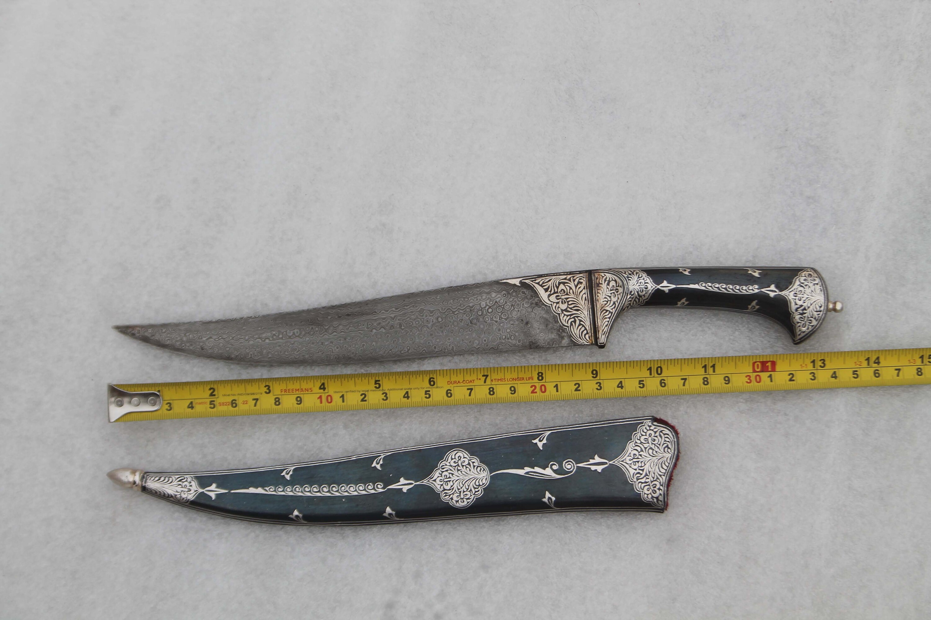Maughal Indo-persian Ottoman Silver Inlaid Pesh-kabz Kard Dagger ...