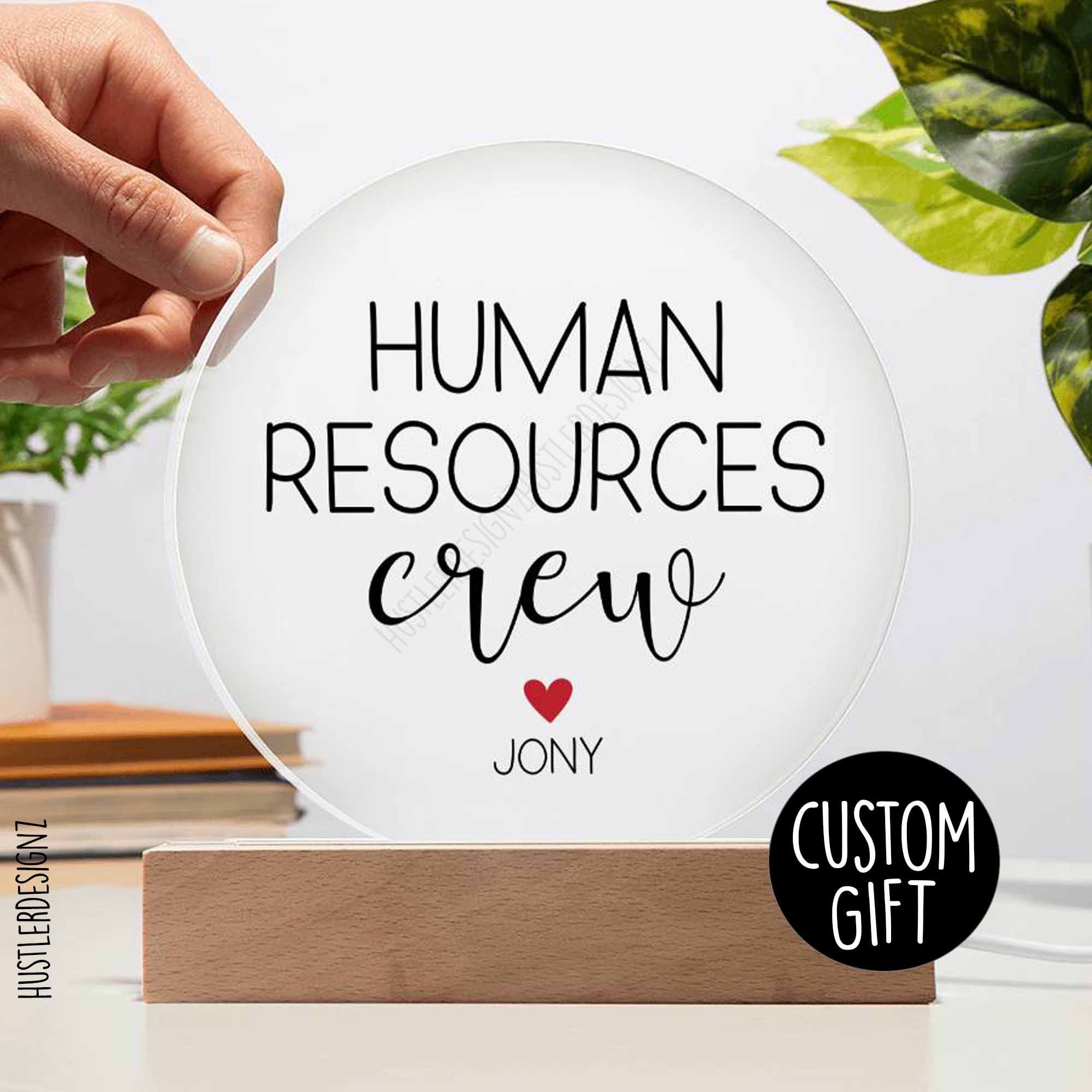 Personalized Human Resources Crew Plaque, Custom Name Plate For Desk ...