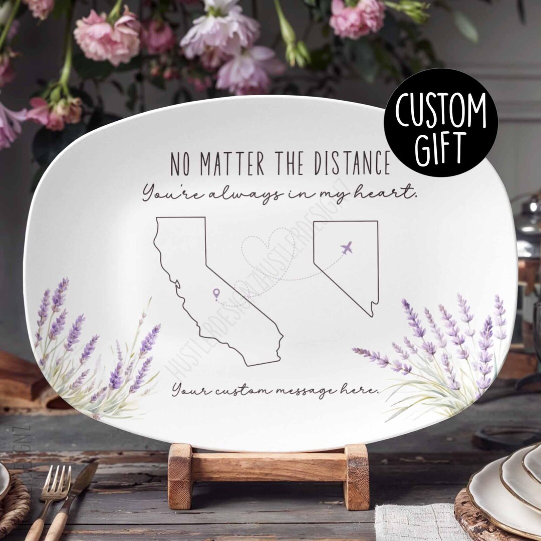 Personalized Lavender Floral Platter: Long Distance Friendship Gift - Etsy