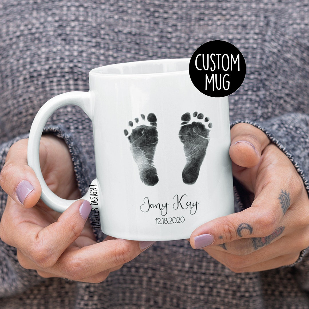 Handprint Mug, Footprint Mug, Baby Handprint Mug, Baby Footprint Mug ...