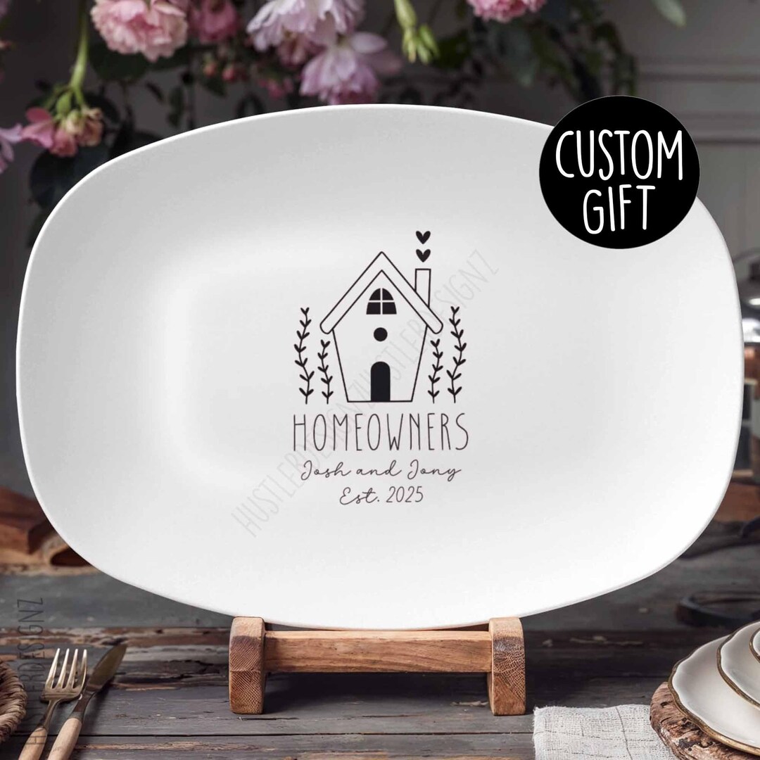 Personalized Housewarming Platter – Custom Homeowner Gift With Names ...