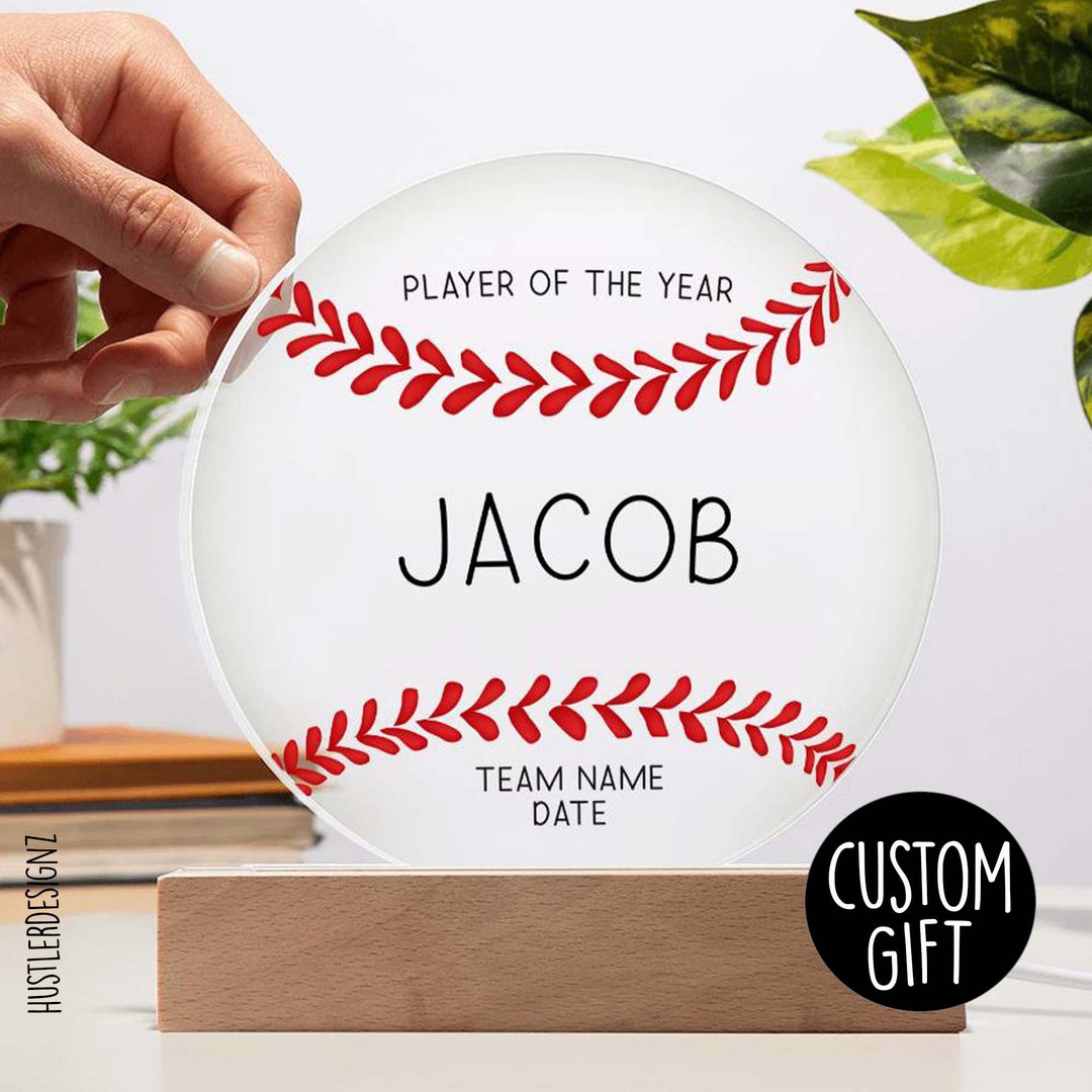 Custom Player of the Year Baseball Award Acrylic Plaque - Personalized ...