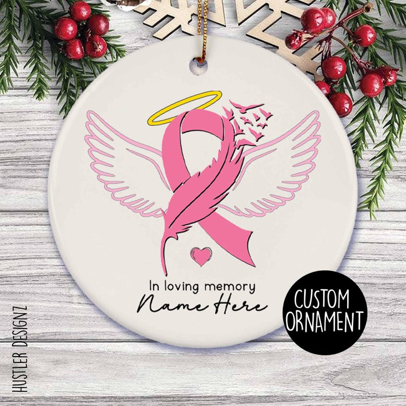 Breast Cancer Ornament - Etsy