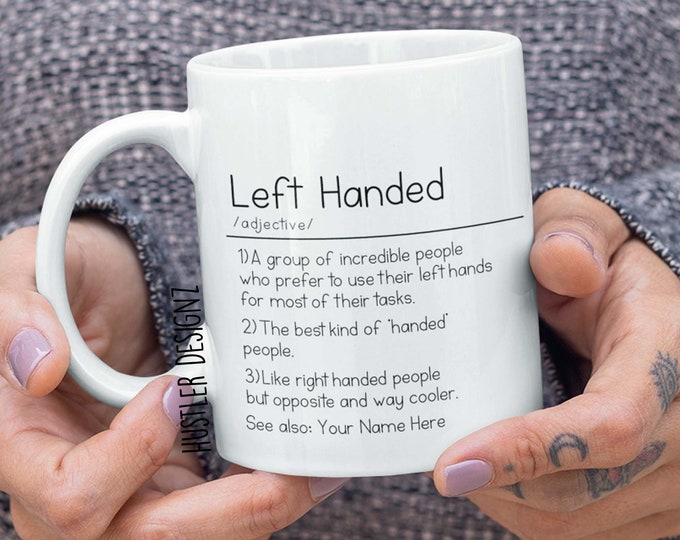 Left Handed Coffee Mug Tea Cup Wheelthrown in Stoneware Hand Thrown ...