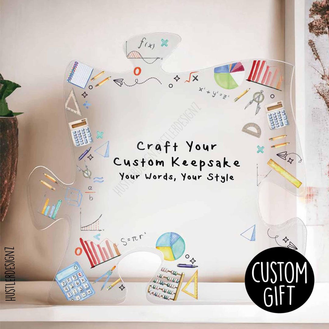 Personalized Math Teacher Gift - Custom Quote Puzzle Acrylic Plaque ...