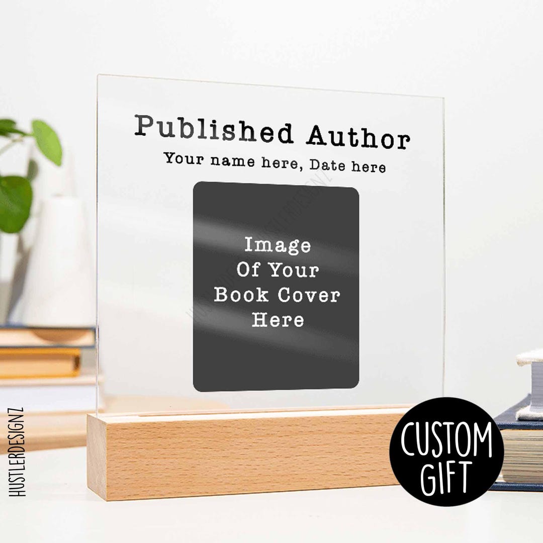Published Author Plaque – Custom Book Cover Display, Personalized Name ...