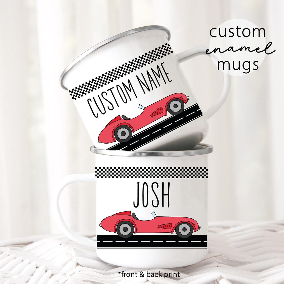 Custom Race Car Camp Mug – Personalized Kids Mug – Car Themed – Racing ...