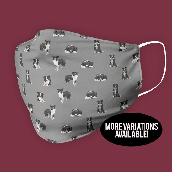 Border Collie Mask Border Collie Face Mask Collie Face | Etsy