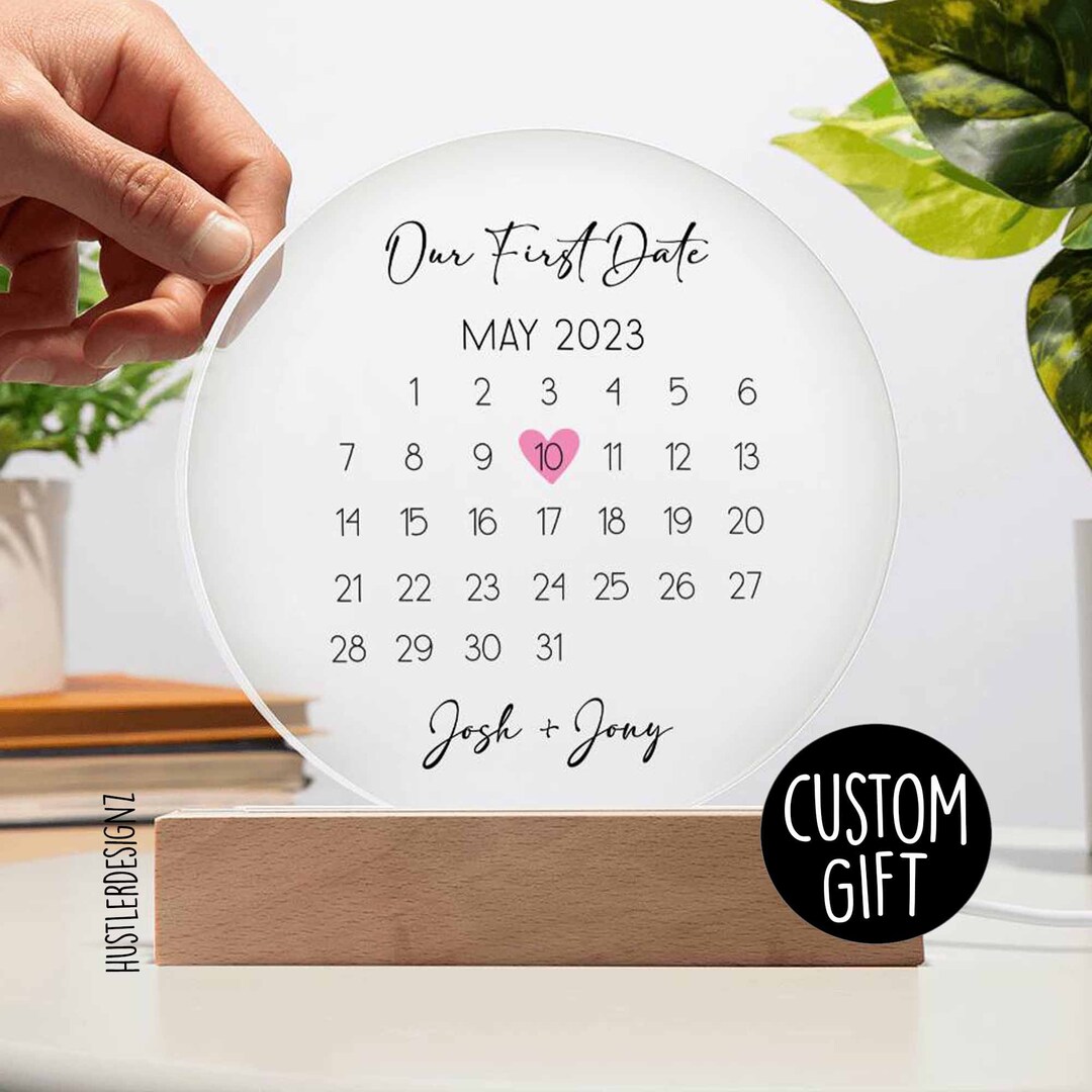 Personalized Our First Date Calendar Plaque, Unique and Heartfelt ...