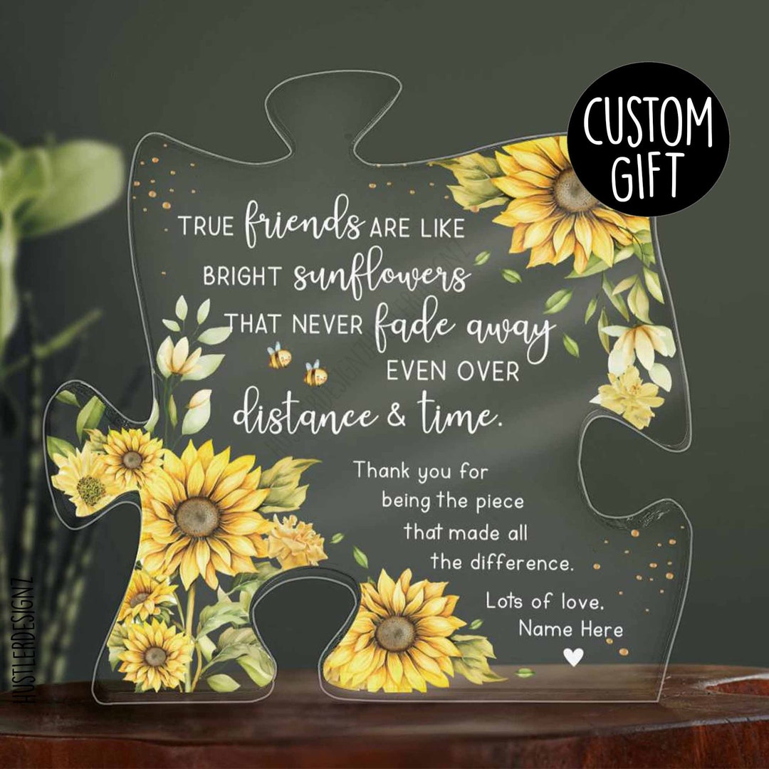 Personalized Friendship Acrylic Puzzle Piece With Sunflowers - True ...