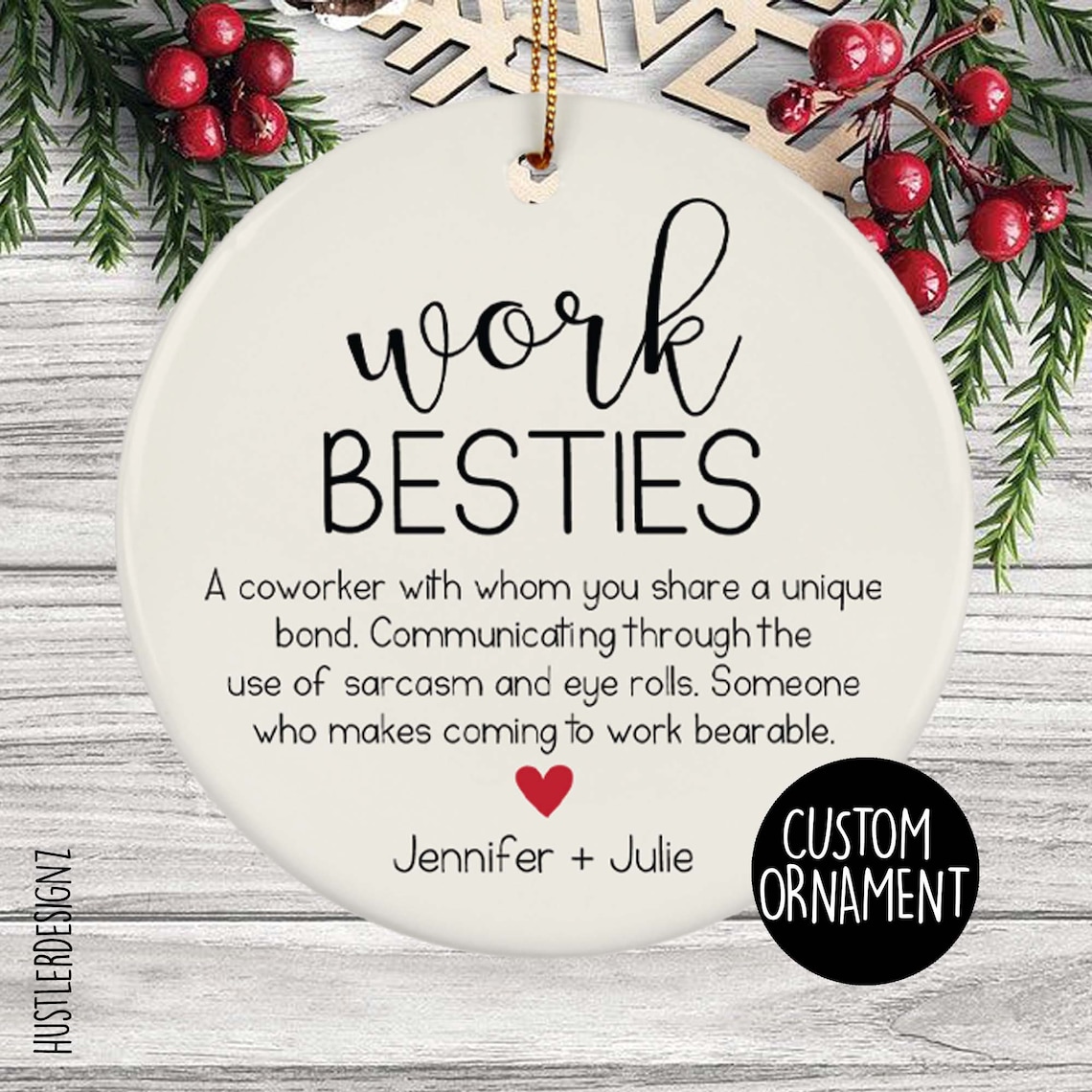 Work Bestie Christmas Gifts Christmas Ornament Custom - Etsy