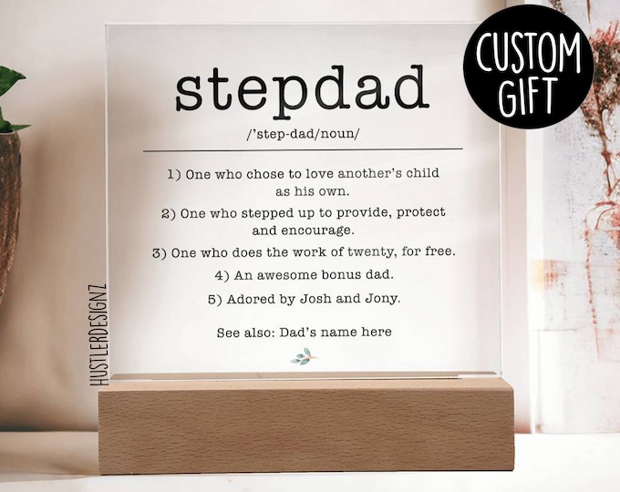 Step Dad Plaque I Stepped up Dad Plaque | Father’s Day Gift | Bonus Dad ...