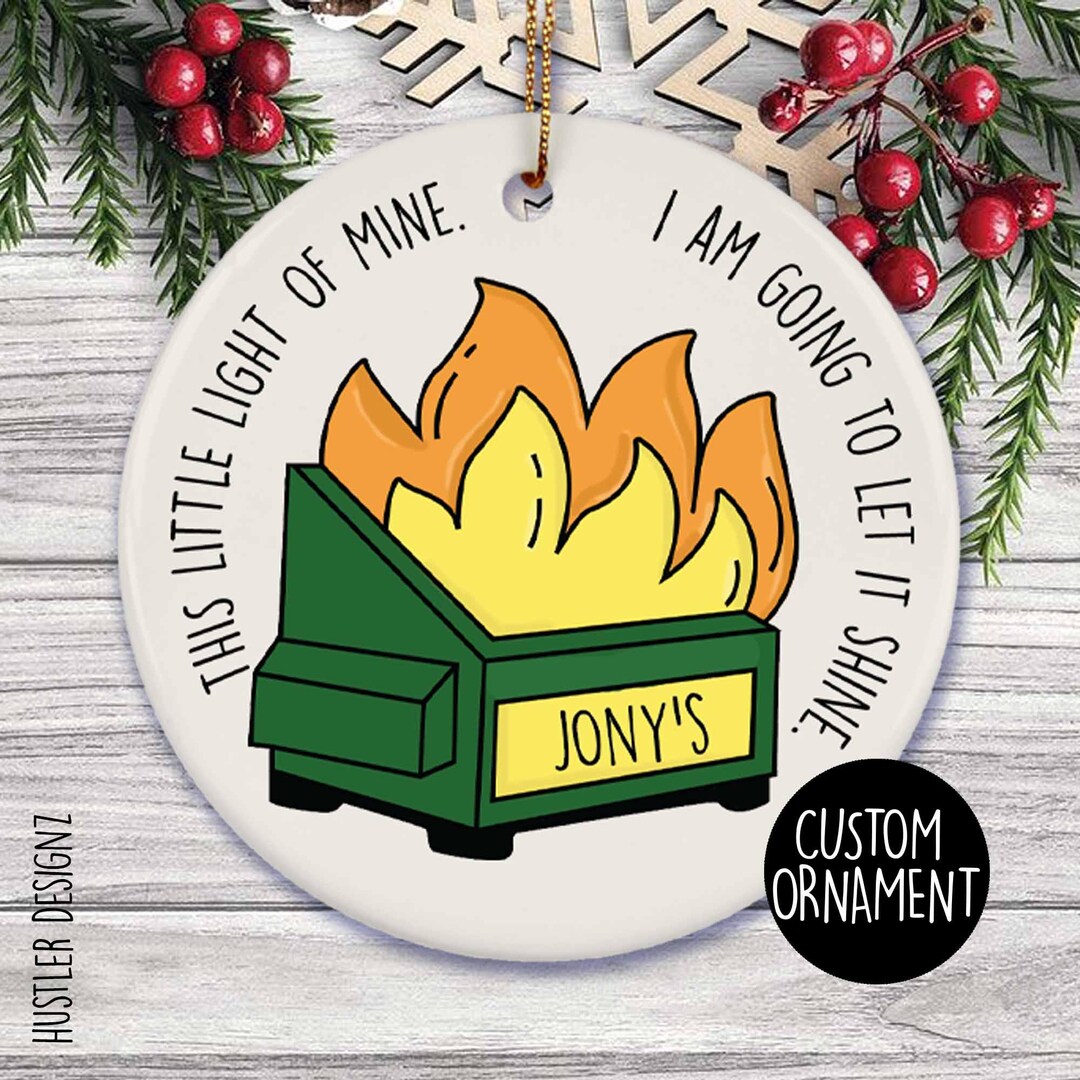 Personalized Dumpster Fire Christmas Ornament: Funny Sarcastic Gag Gift ...