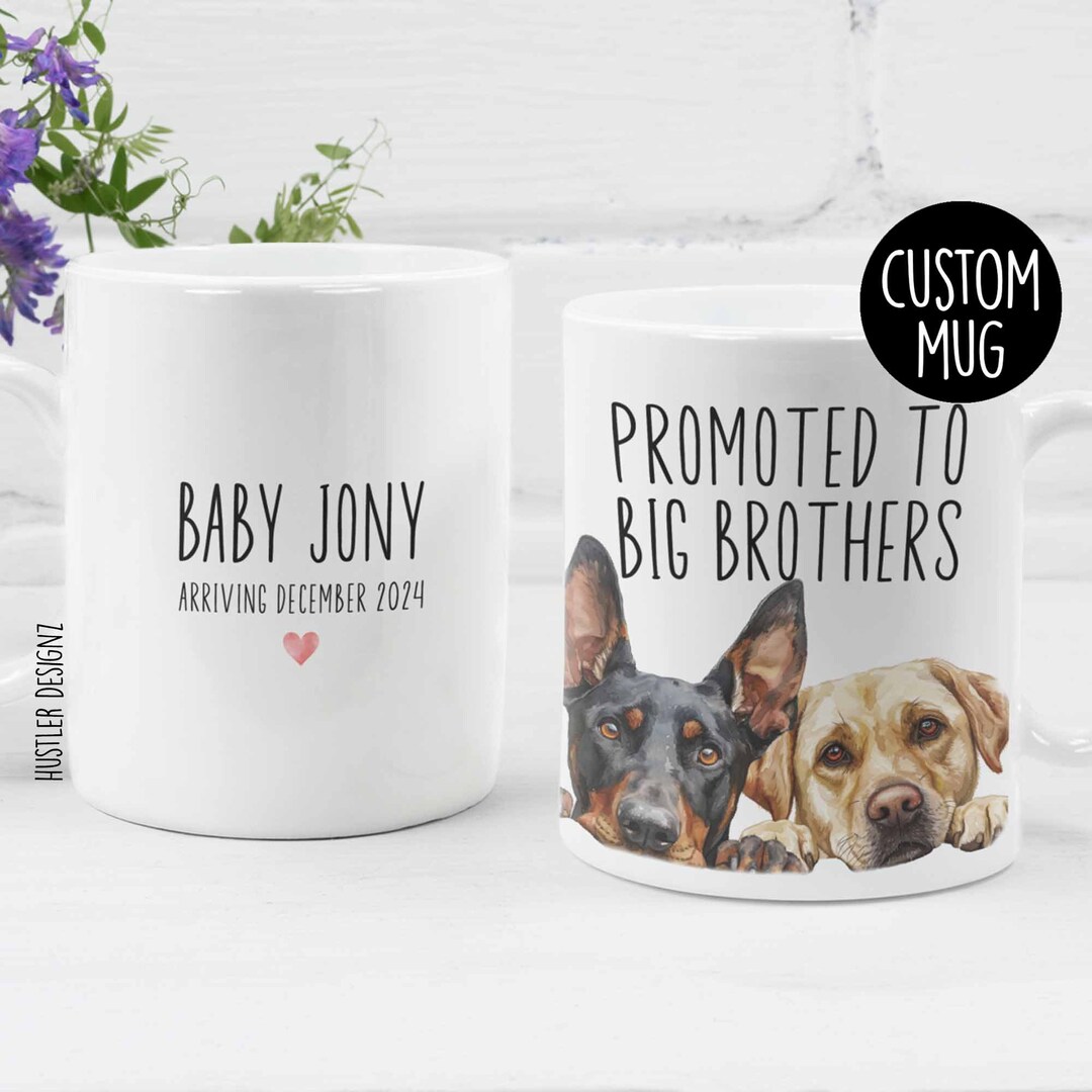 Personalized Promoted to Big Brother Mug Pet Pregnancy Announcement Dog ...