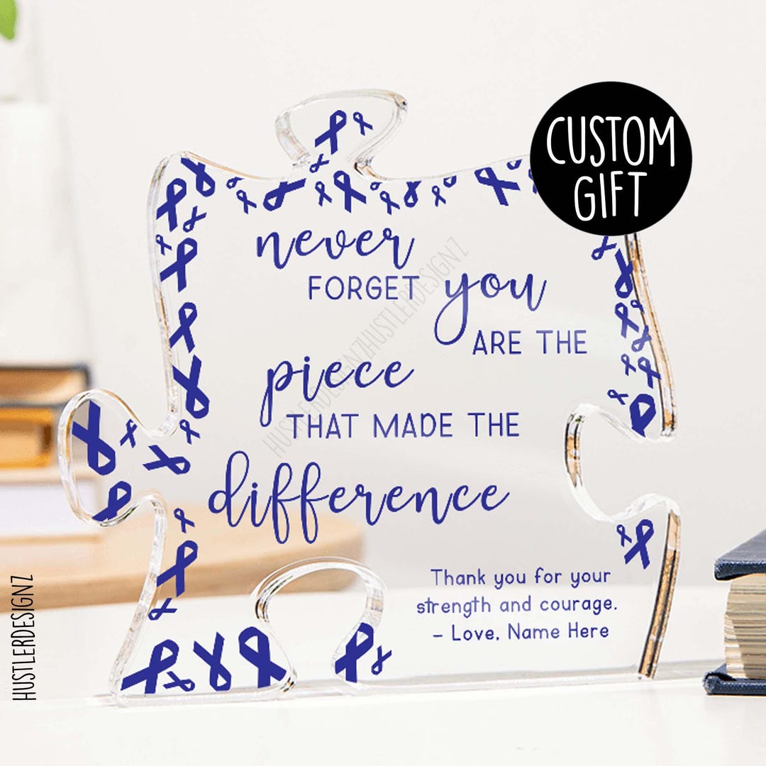 Personalized Colorectal Cancer Acrylic Puzzle Piece Plaque - Custom ...