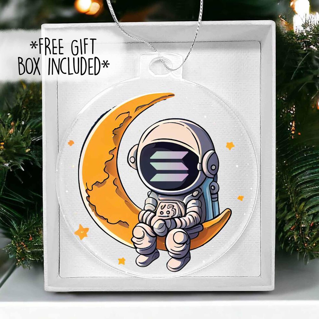 Solana to the Moon Acrylic Ornament With Free Gift Box - Solana Crypto ...