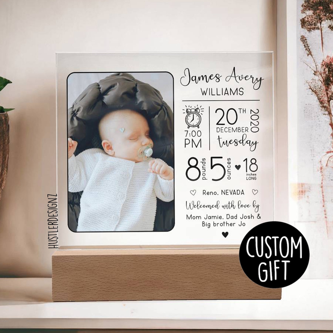 Birth Stats Personalized Plaque, Custom Newborn Gifts, Birth ...