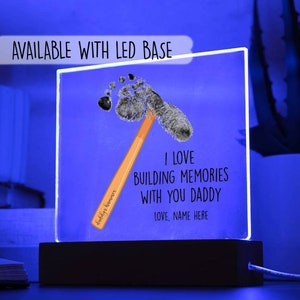 Personalized Footprint Art Keepsake for Dad I Love Building Memories ...