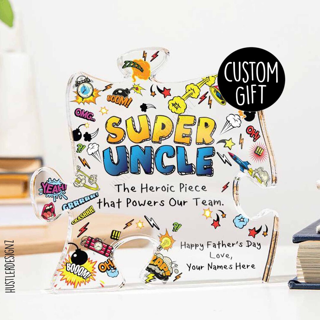 Personalized Super Uncle Puzzle Acrylic Plaque - Comic Pop Art ...