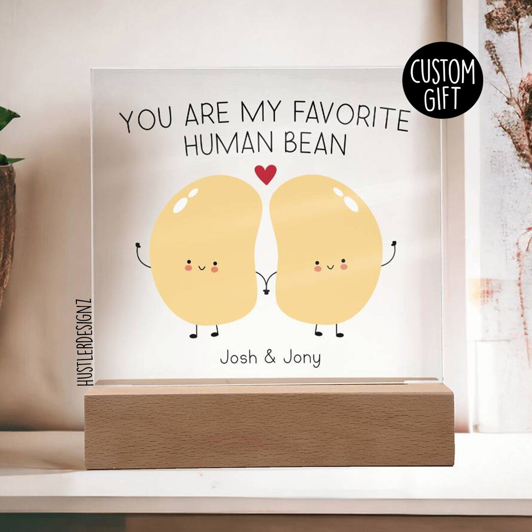 Custom Human Bean Acrylic Plaque: Romantic Couples Gift - Etsy