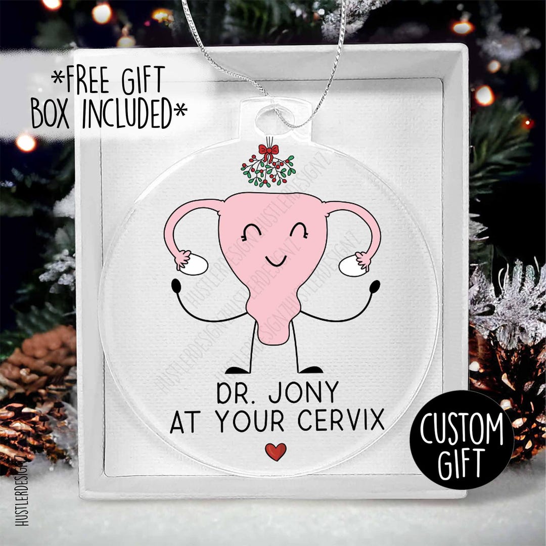 Funny OBGYN Acrylic Ornament: Doctor at Your Cervix, Custom Name - Etsy