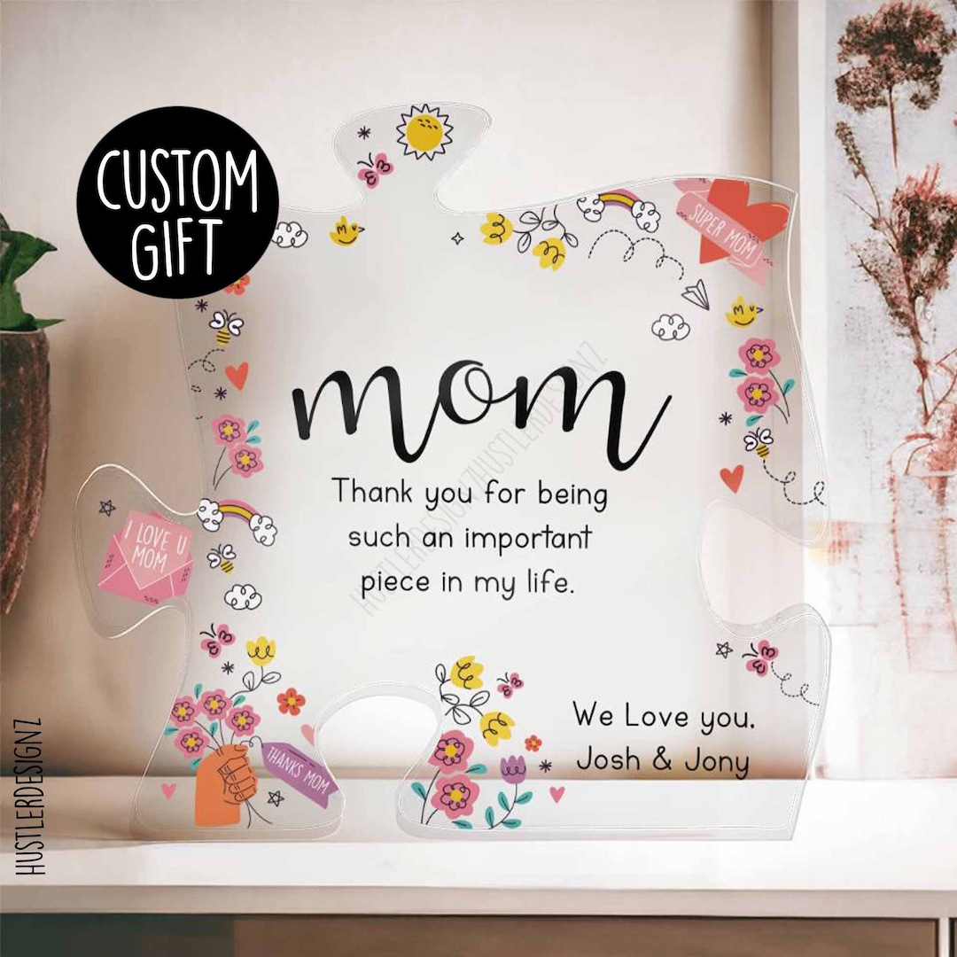 Personalized Mother's Day Gift - Thank You Mom Gift - Puzzle Piece ...