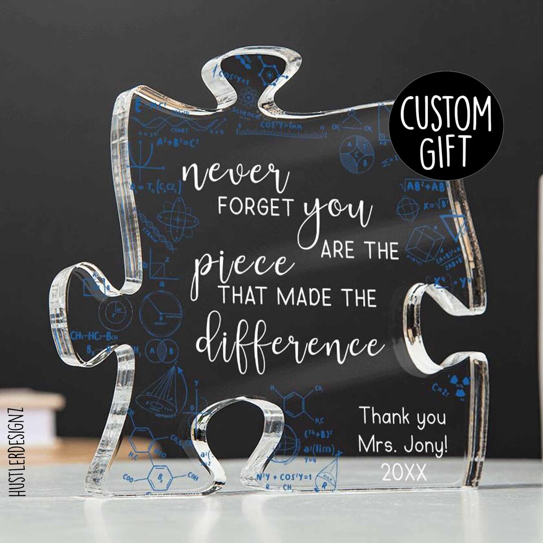 Personalized Math and Science Teacher Gift - Custom Puzzle Piece ...