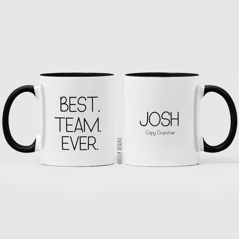 Best Team Ever Mug – Custom Name & Job Title on Back – Team ...