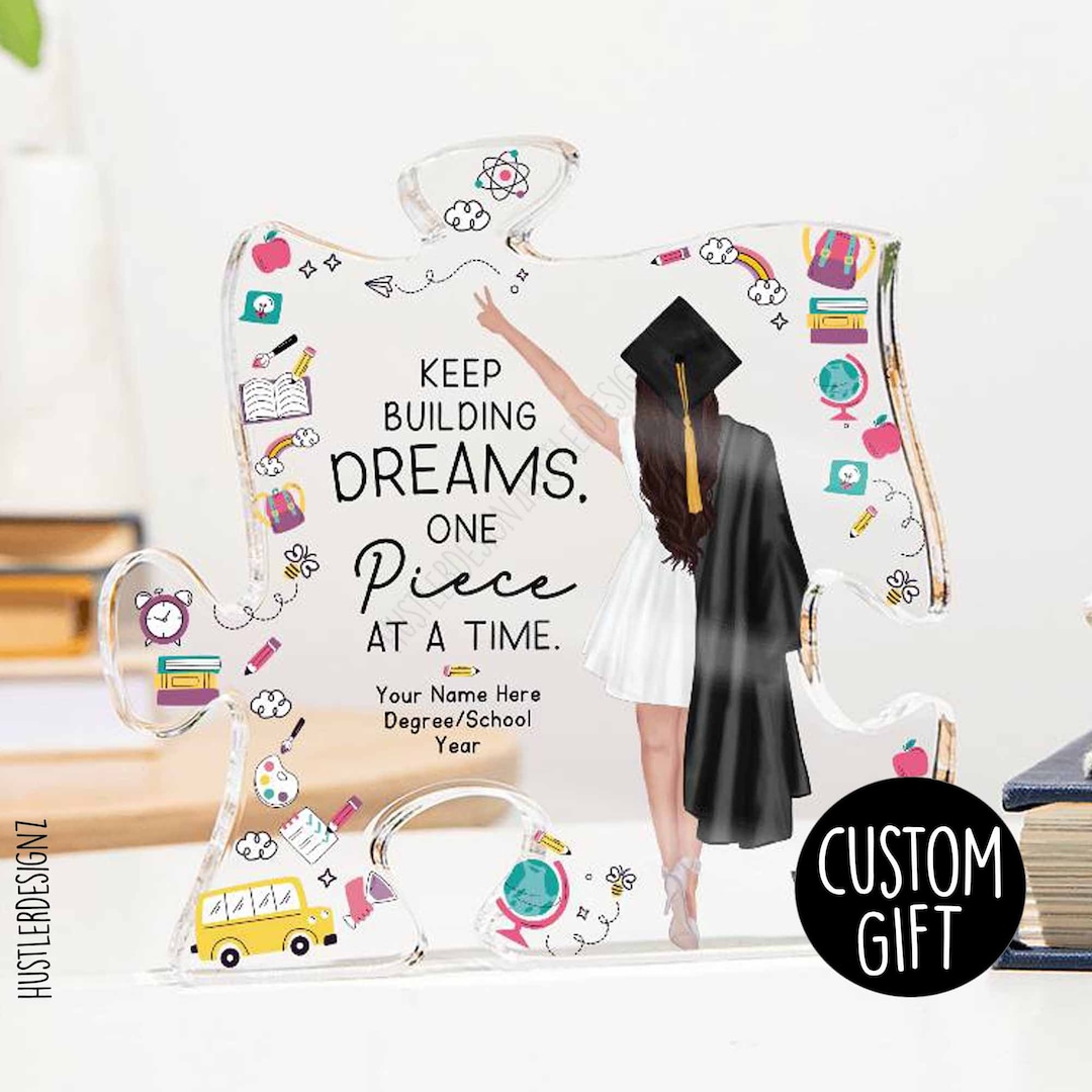 Personalized Teaching Graduation Puzzle Plaque - Keep Building Dreams ...