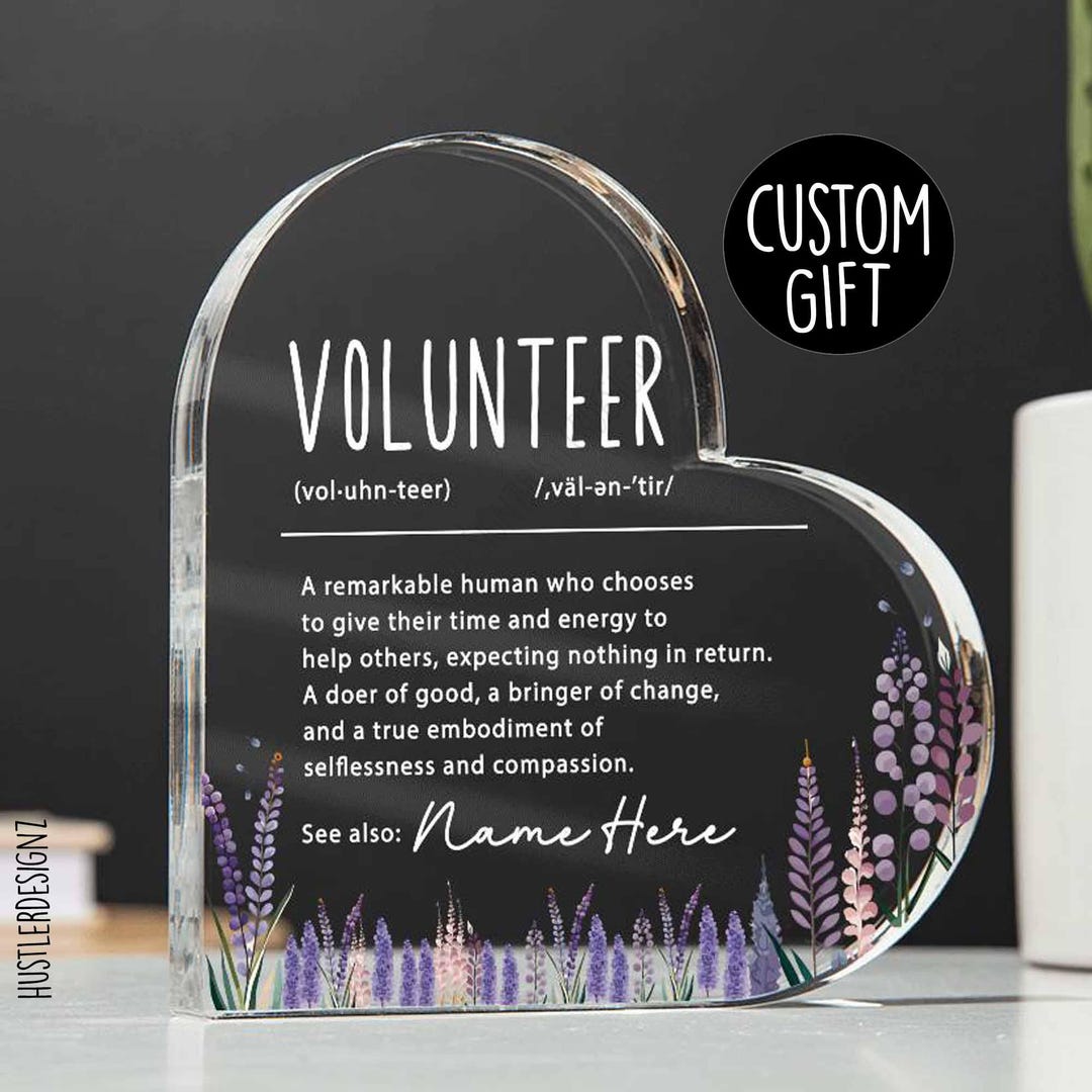 Personalized Acrylic Volunteer Plaque: Lavender Floral Appreciation ...