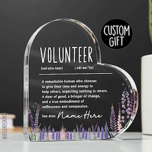 Volunteer Appreciation Gifts - Custom Acrylic Plaque - Personalized ...