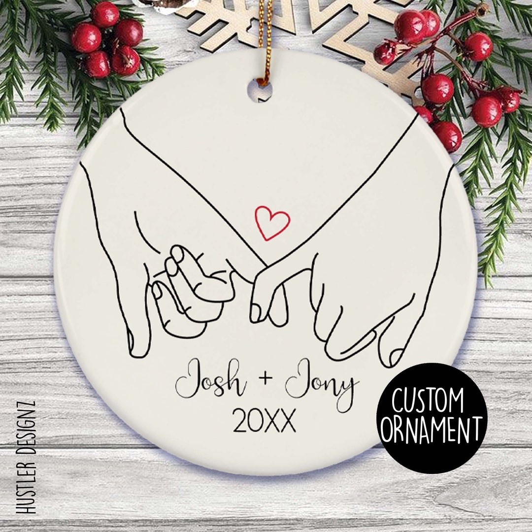 Pinky Promise Couple Ornament: Personalized Ceramic Anniversary ...