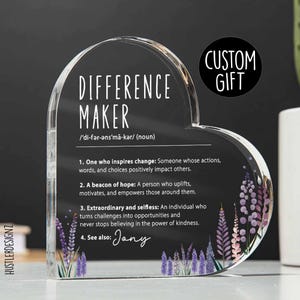 Custom Difference Maker Acrylic Plaque - Personalized Name Plaque ...