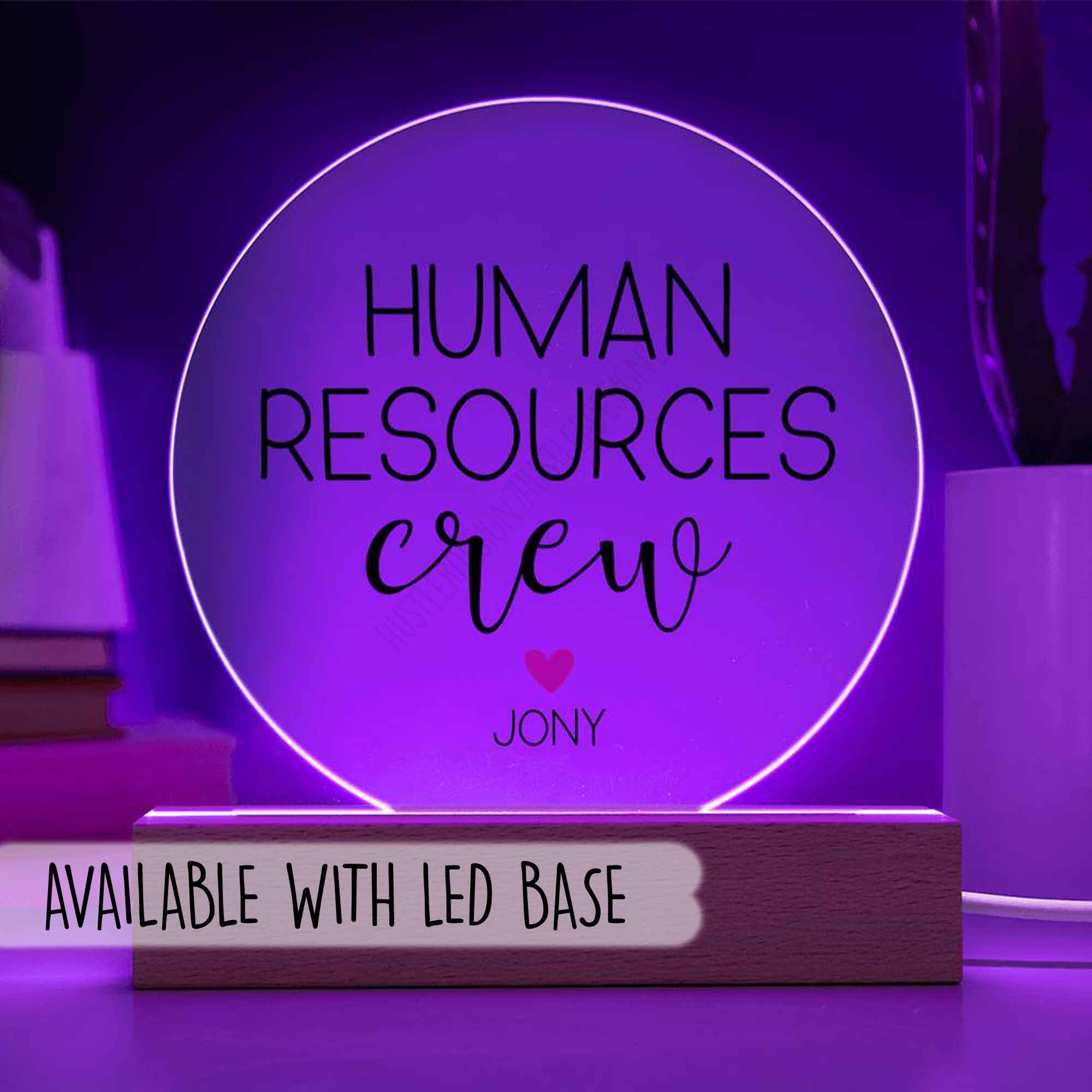 Personalized Human Resources Crew Plaque, Custom Name Plate For Desk ...