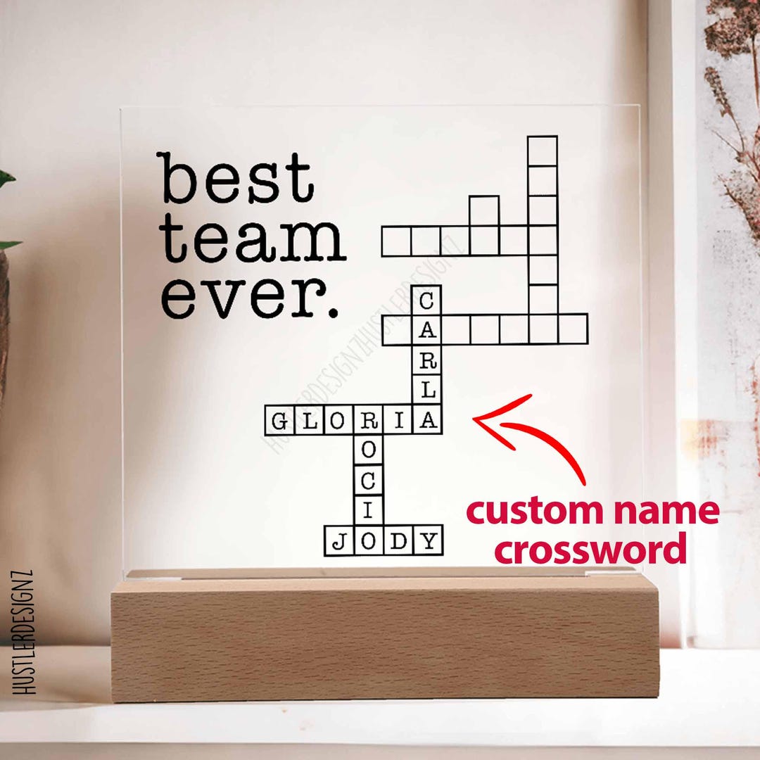 Custom Crossword Best Team Plaque - Personalized Team Gifts - Company ...