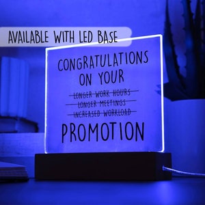 Congratulations on Your Promotion Plaque, Promotion Gifts for Men and ...