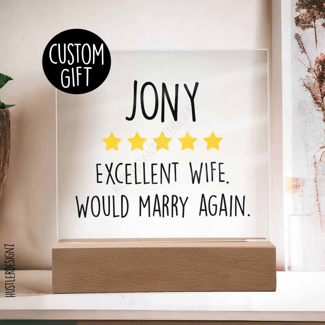 Personalized Wife Anniversary Plaque: Funny 5-star Acrylic Gift - Etsy
