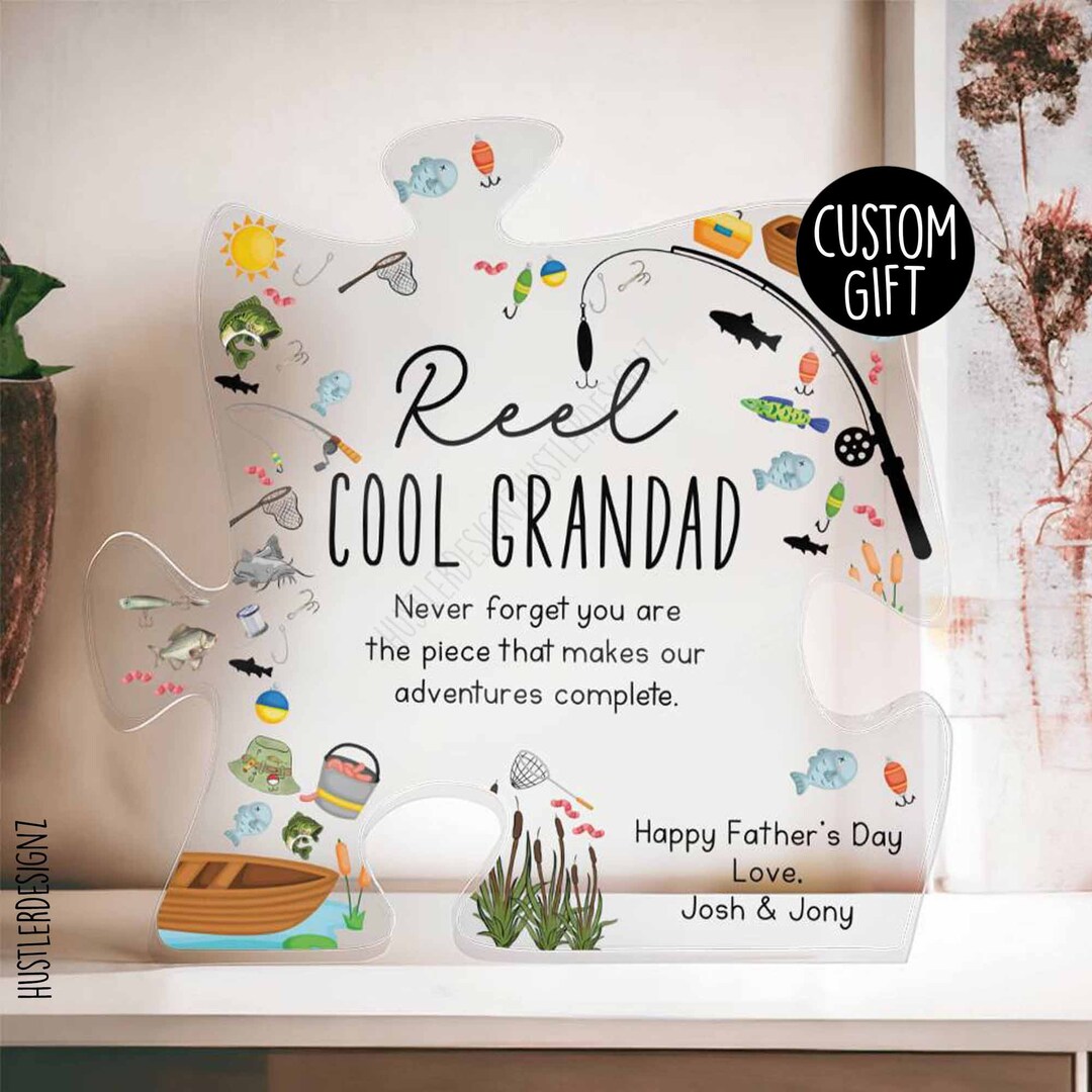 Reel Cool Grandad Fishing Plaque - Fishing Grandad Father's Day Gift ...