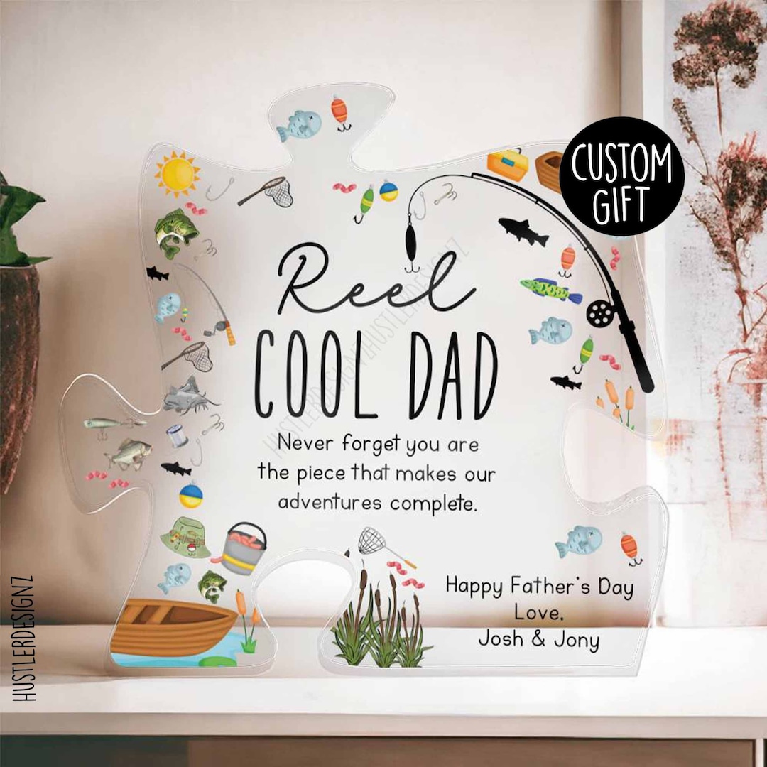 Reel Cool Dad Fishing Plaque - Fishing Dad Father's Day Gift - Acrylic ...