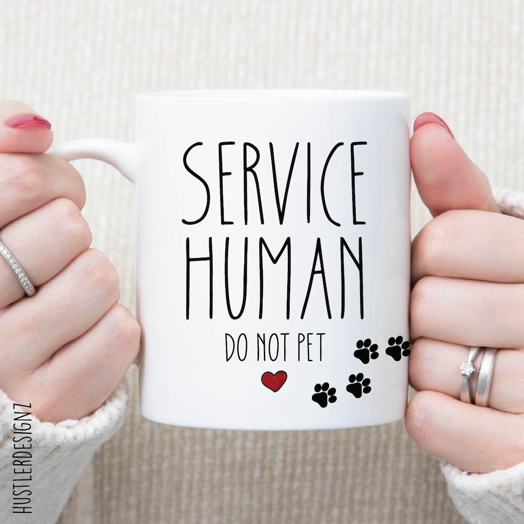 Emotional Support Coworker Mug Service Human Do Not Pet Funny Therapist Gift Customizable ...