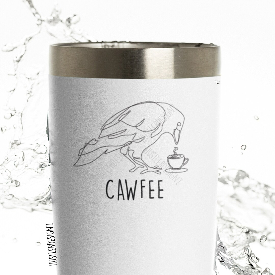 Cawfee Tumbler Cup, Crow Gift, Crow Art, Bird Lover Gifts, Bird Lover ...