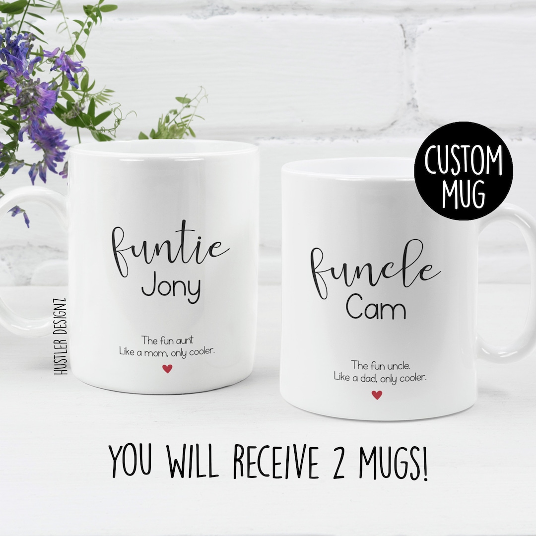 Funtie and Funcle Mug Set - Funny Aunt and Uncle Gift - Cool Aunt and ...