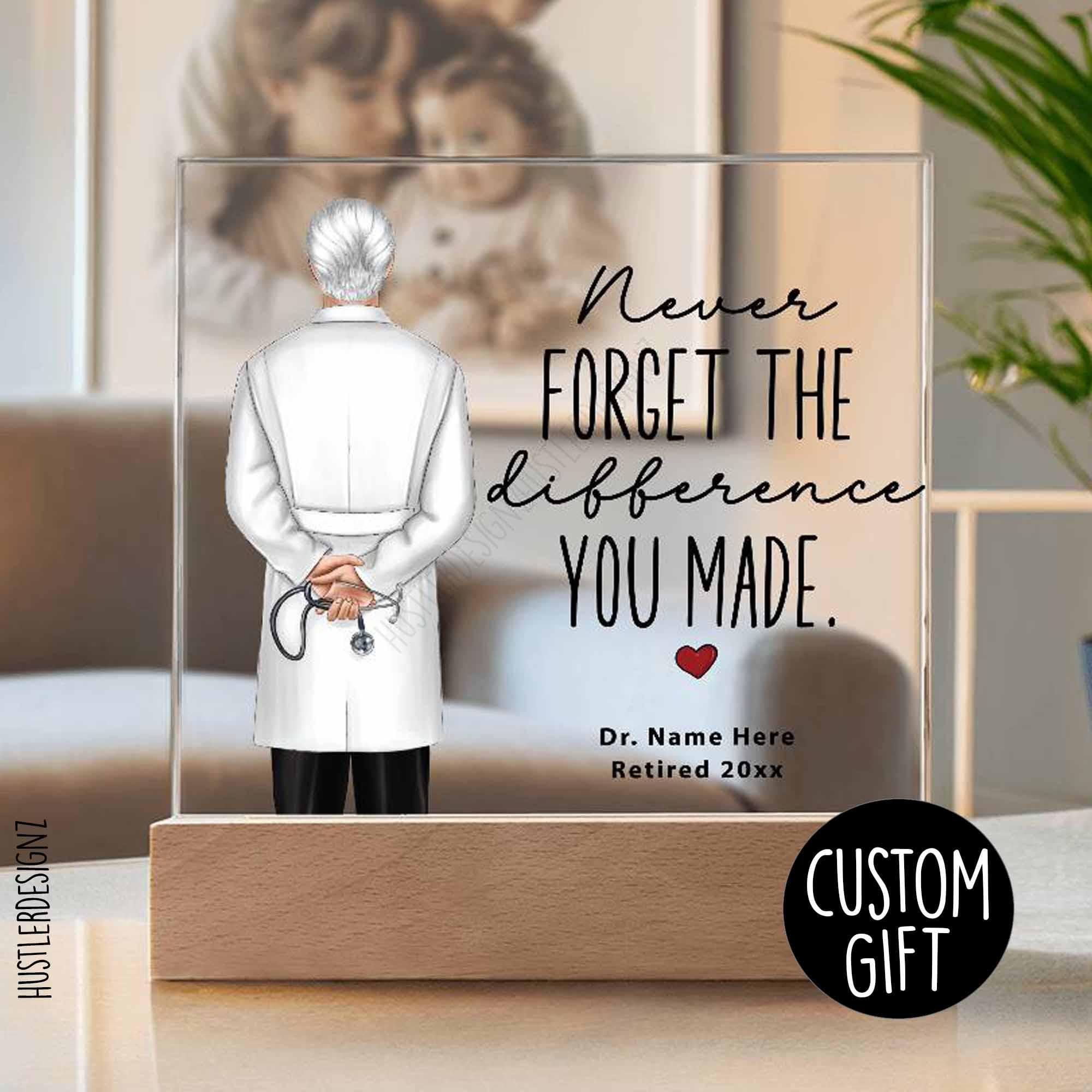 Custom Doctor Retirement Plaque With LED – Personalized Doctor’s Name ...